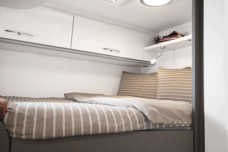 Hire a two berth motorhome with Justgo. Rainbow motorhome for two people.